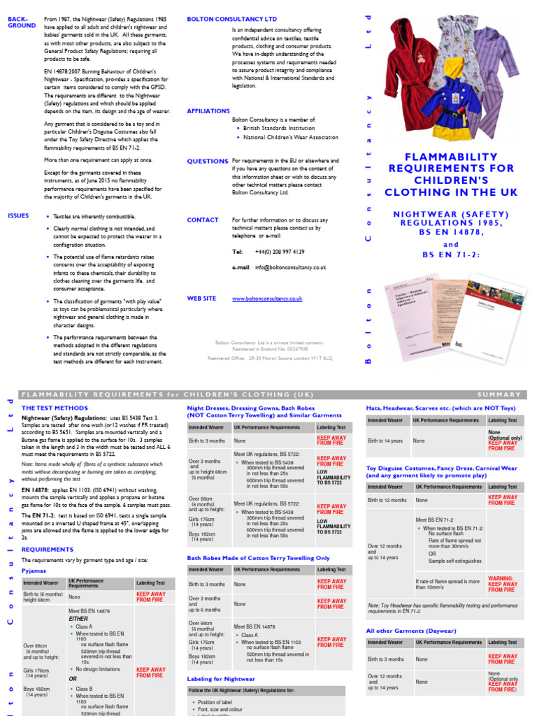 Flammability of Childrens Clothing | PDF | Clothing | Fashion