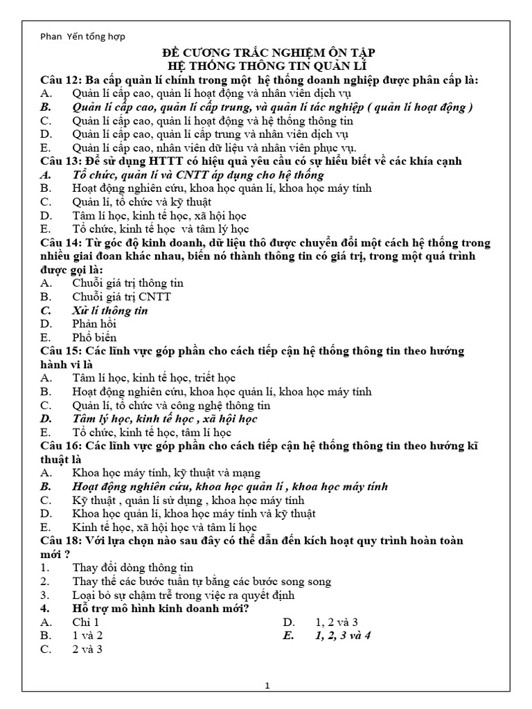 T NG H P HTTTQL | PDF