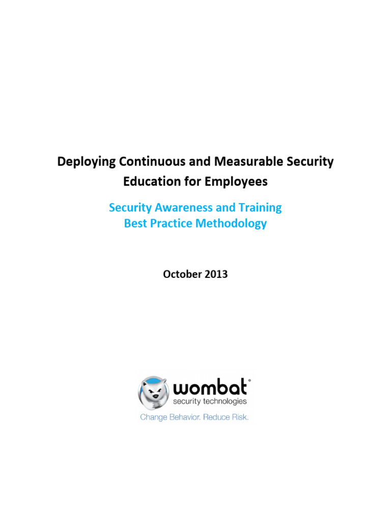 Wombat - Security Best Practices For Security Awareness Training 0114 ...