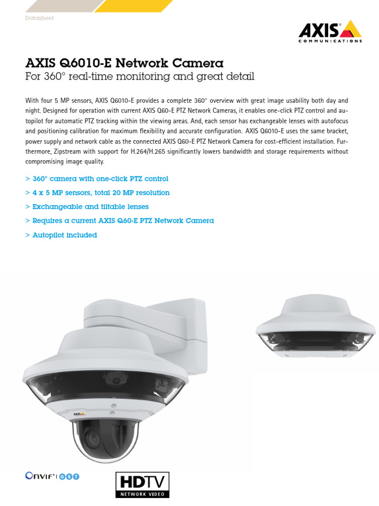 Datasheet Axis q6010 e Network Camera en US 350856 | PDF | Camera ...
