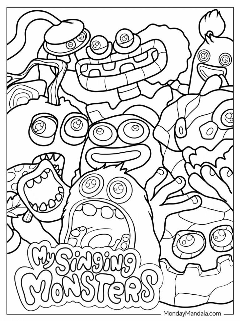 Full Page My Singing Monsters Coloring Sheet | PDF