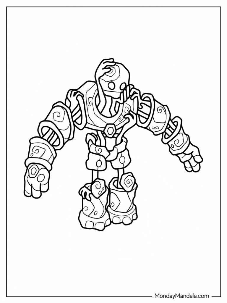 Simple Monculus Outline Coloring Sheet For Kids | PDF