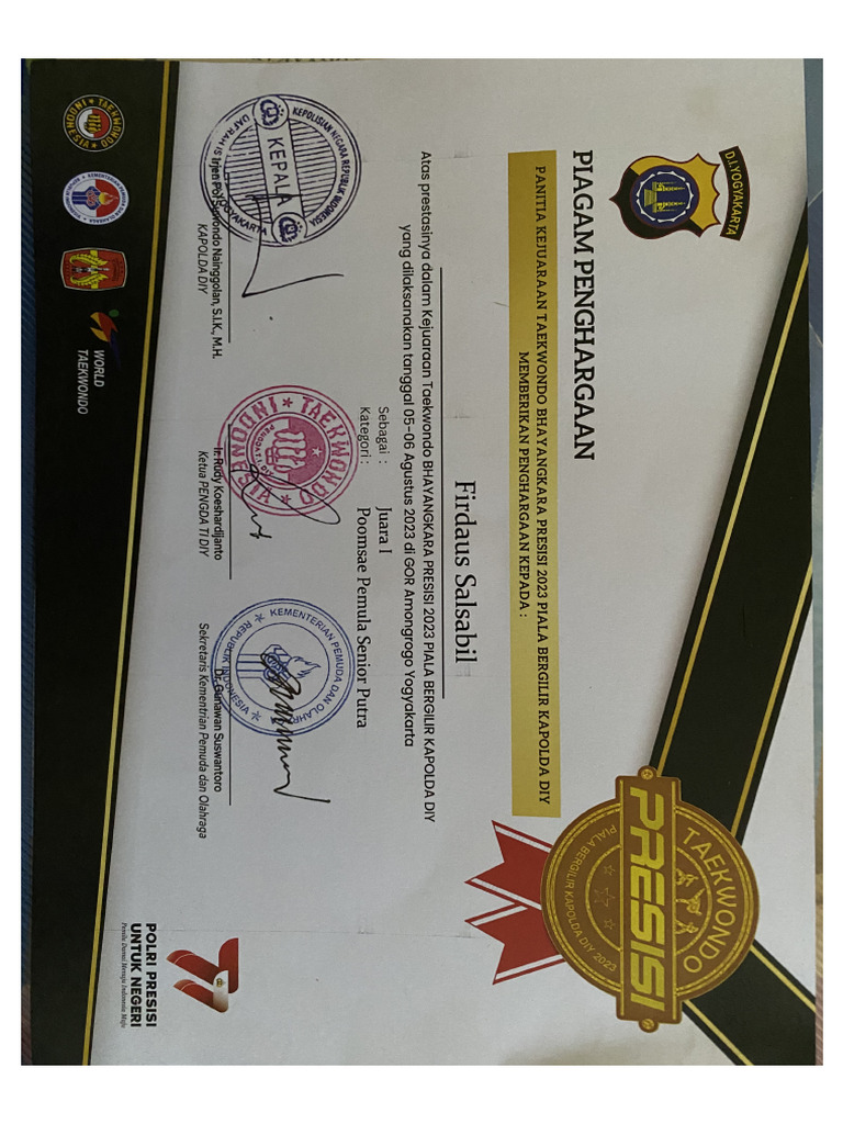 Sertifikat Juara | PDF