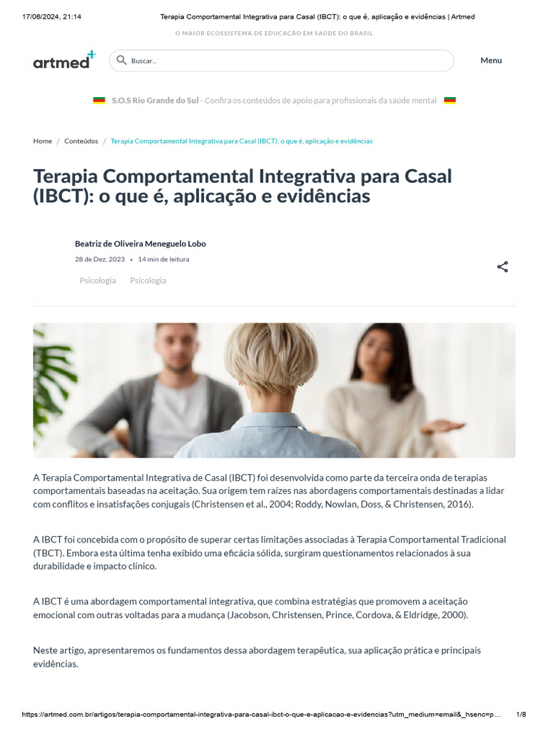Terapia Comportamental Integrativa para Casal (IBCT) - o Que É ...