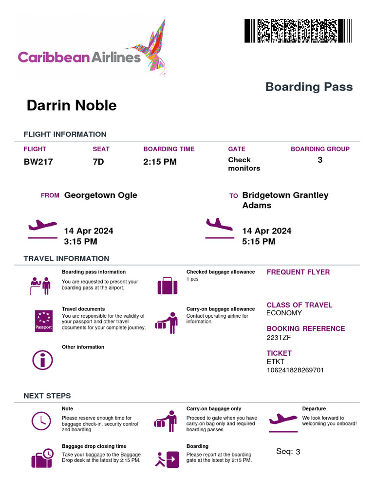 Boarding Pass | PDF | Baggage | Airlines