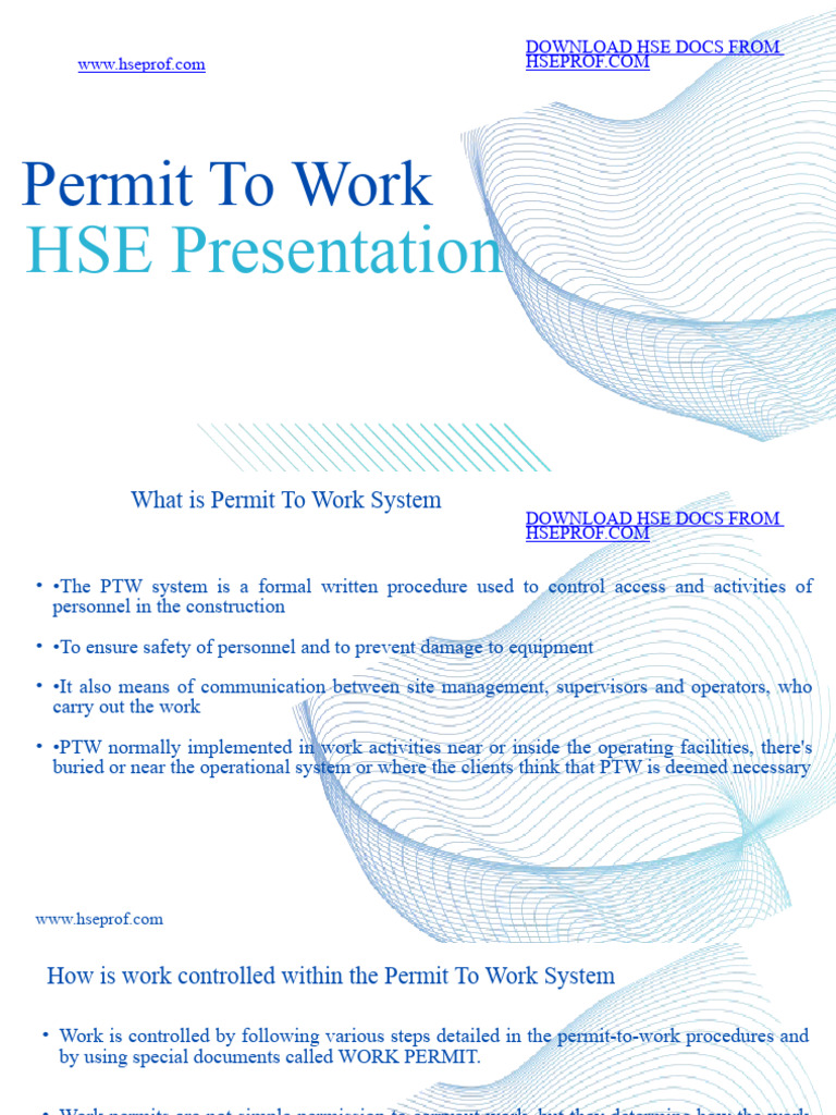 HSE Work Permit System Presentation HSE Docs Hseprof Com | PDF ...