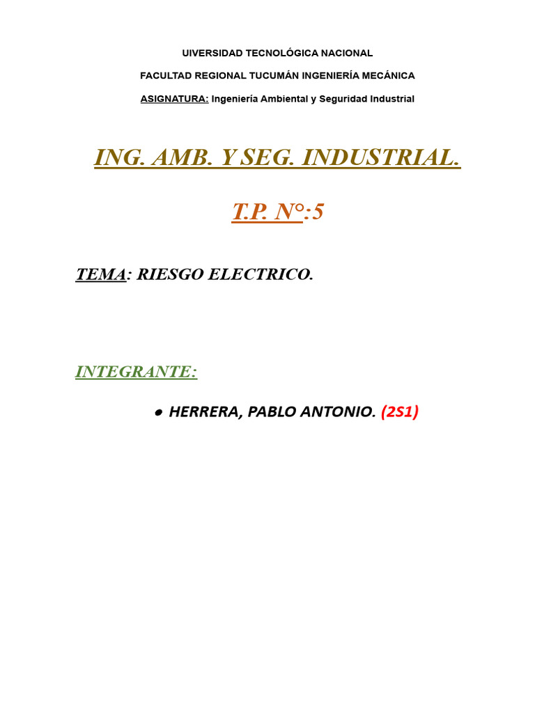 TP5 Uiversidad Tecnológica Nacional | PDF | Aislador (Electricidad)