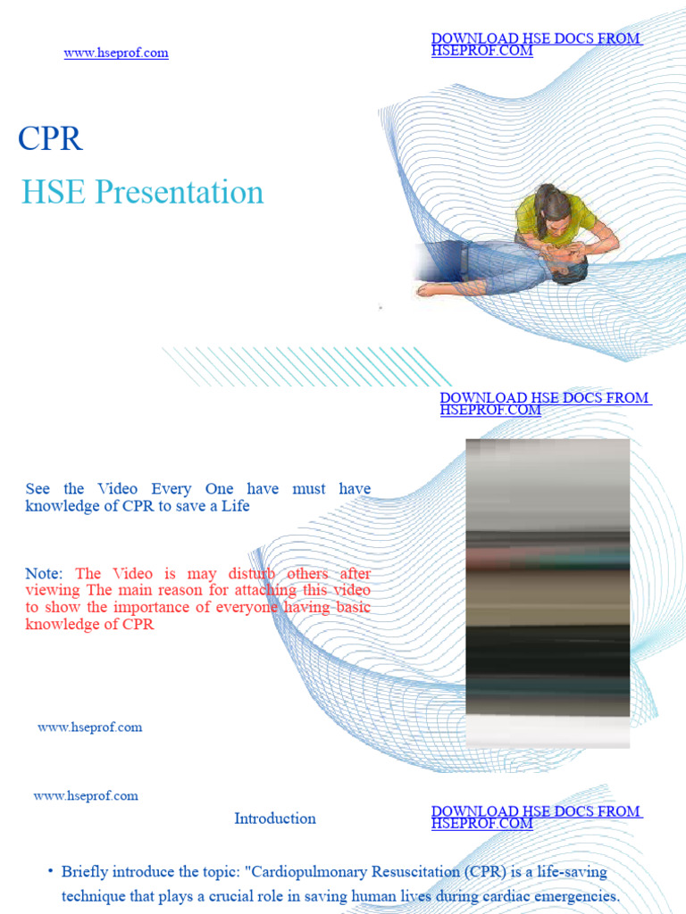 HSE Presentation On CPR | PDF | Cardiopulmonary Resuscitation | Medical ...