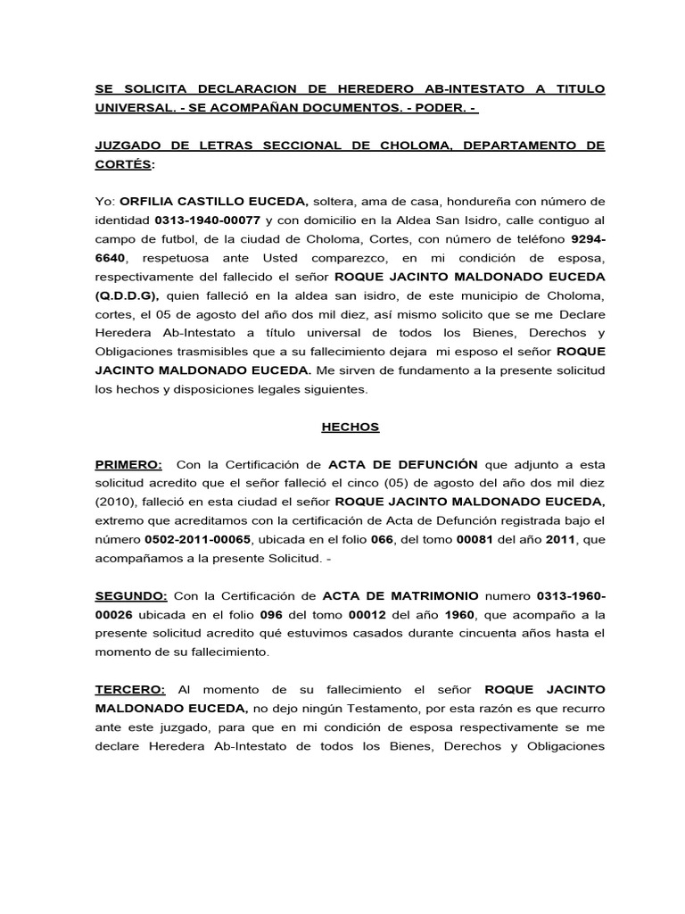 Declaracion de Heredero | PDF | Justicia | Crimen y violencia