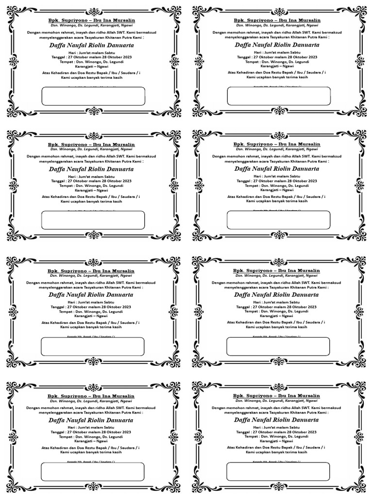 Kartu Punjungan | PDF