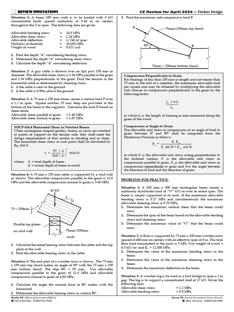 Timber | PDF | Stress (Mechanics) | Bending