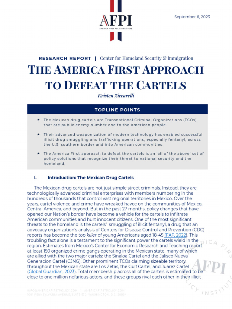 Research Report - The America First Approach To Defeat The Cartels | PDF | Illegal Drug Trade ...