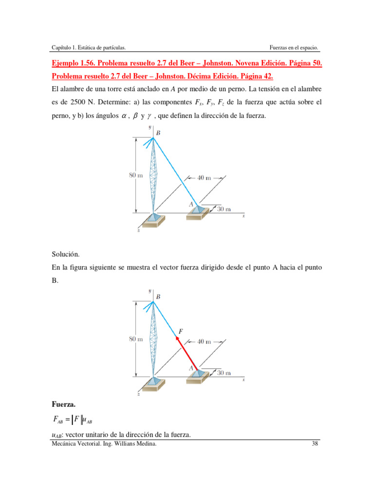estatica_de_particulas_fuerzas_en_el_espacio_ejercicio_11 | Descargar gratis PDF | Vector ...