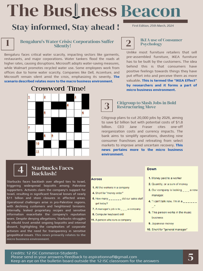 The Business Beacon-First Edition (1) | PDF | Starbucks | Citigroup