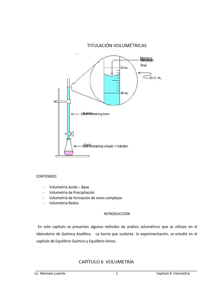 Titulacion Volumetricas | PDF | Valoración | Química