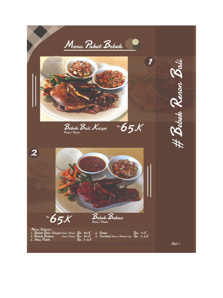 Menu Bebek Renon - Green Terrace | PDF