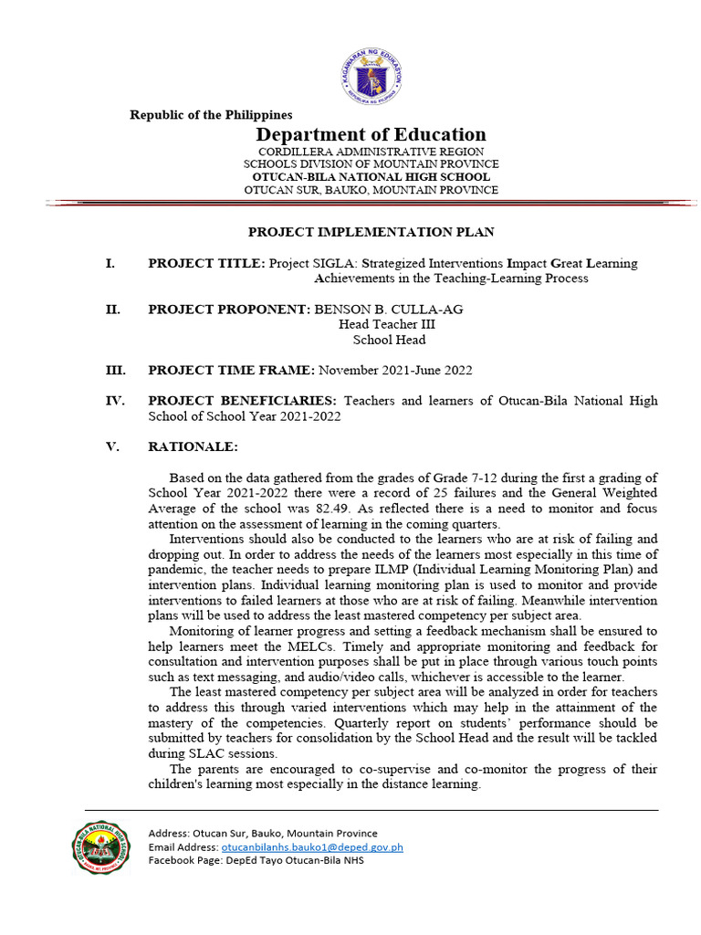 Project SIGLA: Enhancing Student Learning | PDF | Learning | Teachers