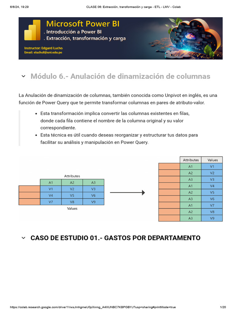 CLASE 06 - Extracción, Transformación y Carga - ETL - LMV - Colab | PDF | Microsoft Excel | Datos