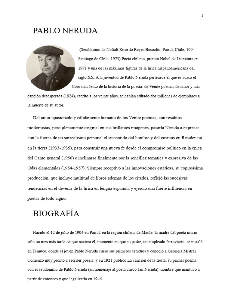 Pablo Neruda | PDF | Arte | Historia
