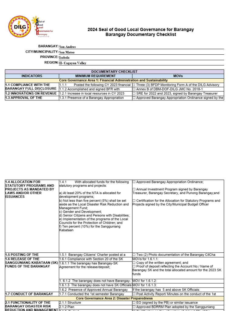2024 Compiled SGLGB Forms | PDF | Government