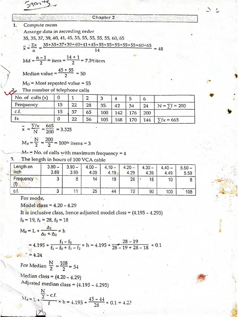 Statistics I Solution | PDF