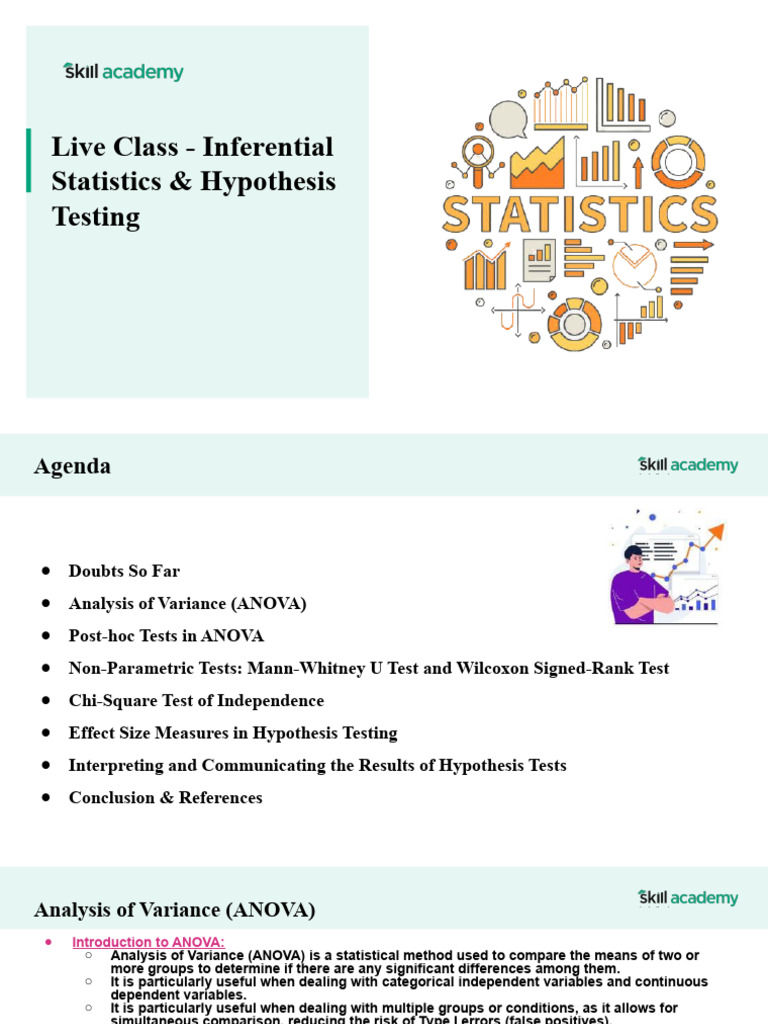 Live Class - Inferential Statistics & Hypothesis Testing | PDF | F Test ...