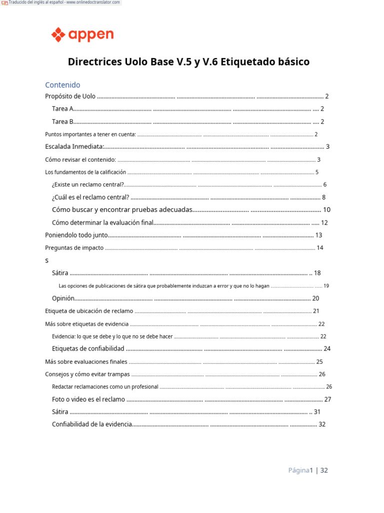 Uolo Base Guidelines V.5 | PDF | Hipervínculo | Evaluación