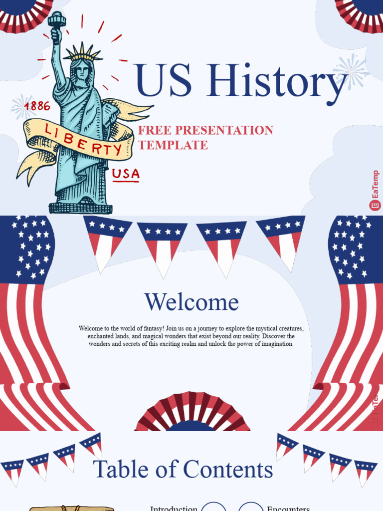 US History PowerPoint Template by EaTemp | Download Free PDF | Magician (Fantasy) | Fantasy