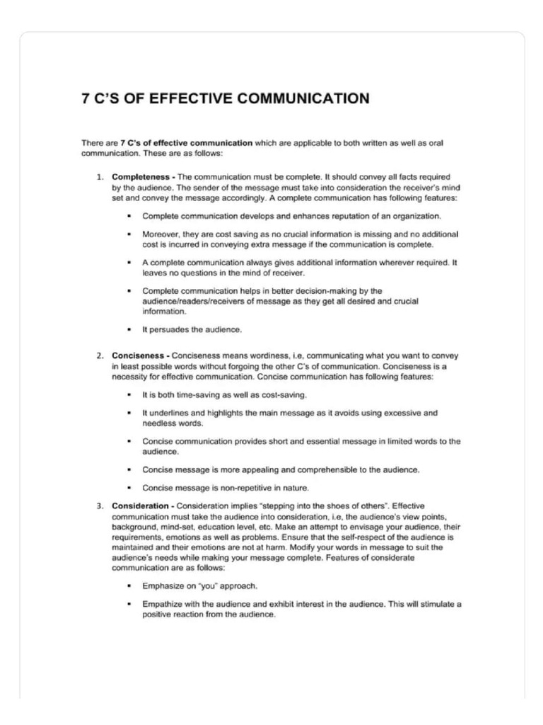 7Cs of Communication | PDF