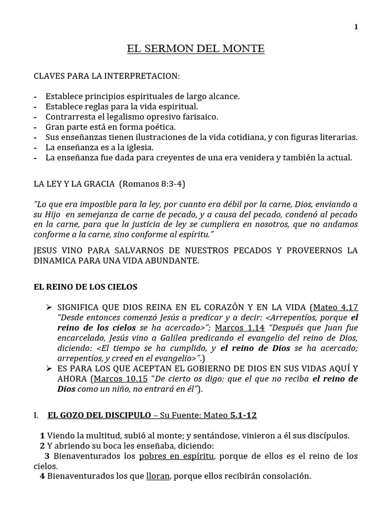 El Sermon Del Monte - 10 | PDF | Sermón de la Montaña | Bienaventuranzas