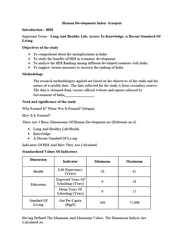 Human Development Index: India Analysis | PDF | Human Development Index ...