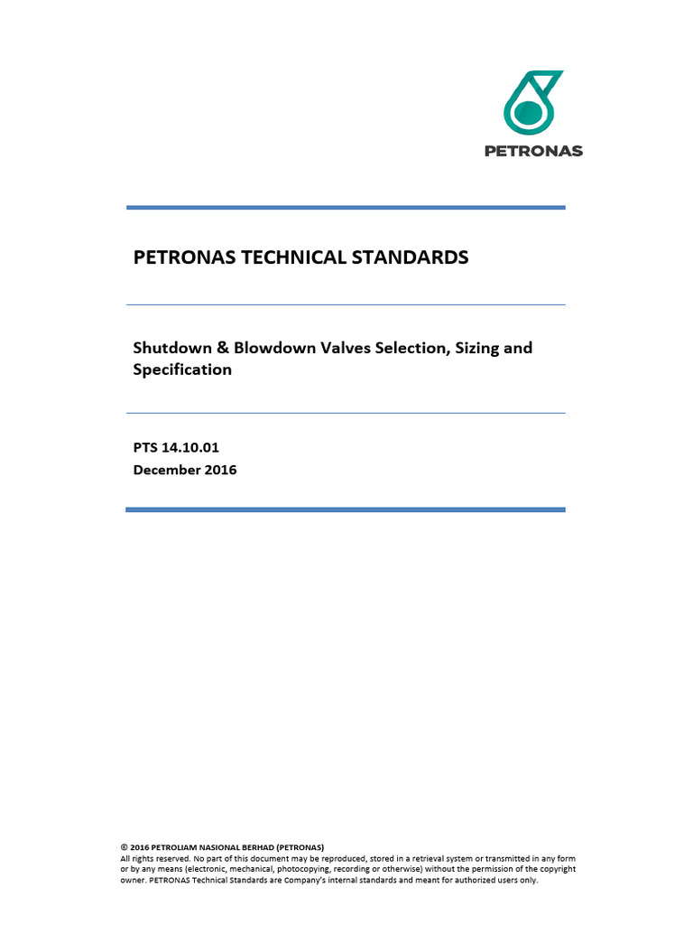 Shutdown & Blowdown Valves Selection, Sizing & Specification | Download Free PDF | Valve | Actuator