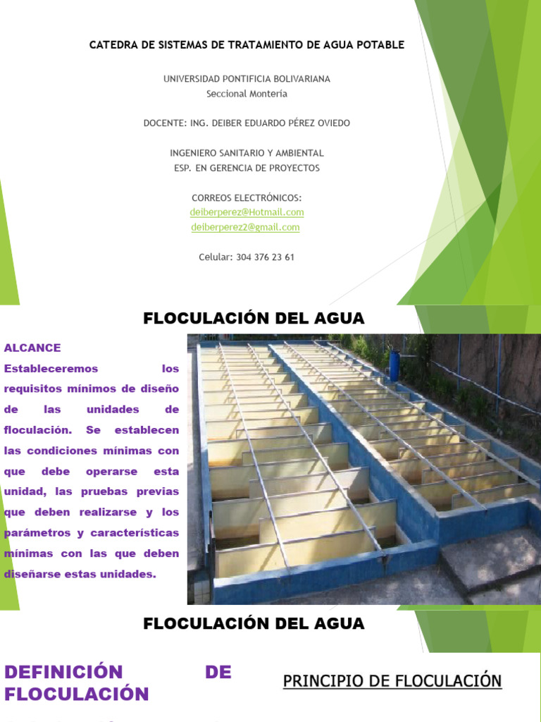 Floculación Del Agua - Teoria y Conceptos Básicos | PDF | Agua | Tanques
