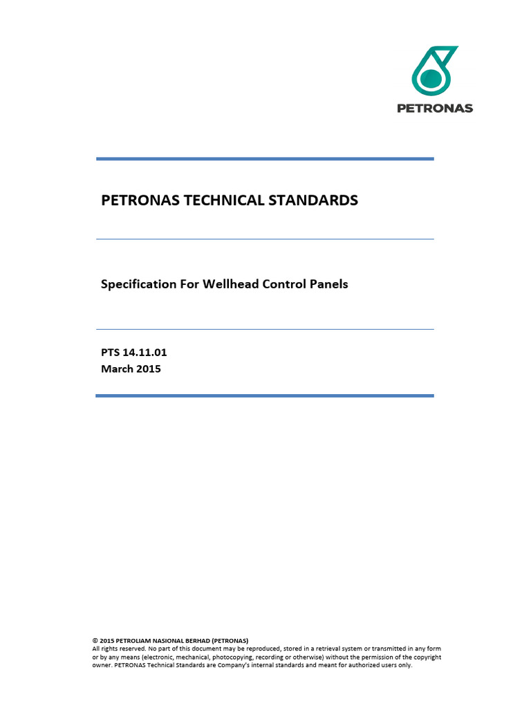 Specification For Wellhead Control Panels | PDF | Pump | Valve