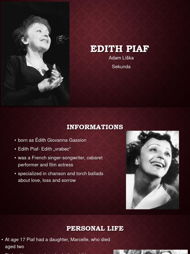 CLIL Music Students´work Edith Piaf | PDF