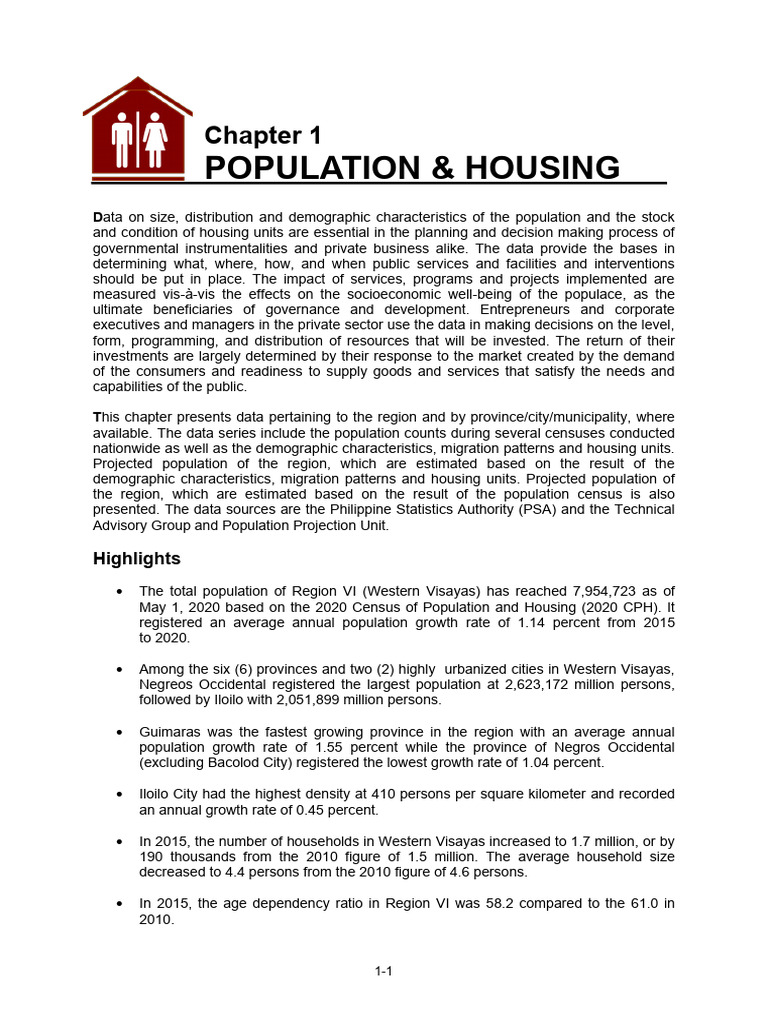 Chapter 1 Population and Housing | Download Free PDF | Statistical Data Sets | Environmental ...