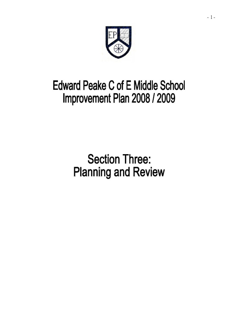 Ep Dev Plan 08 09 Section 3 Planning and Review | PDF | Behavior ...