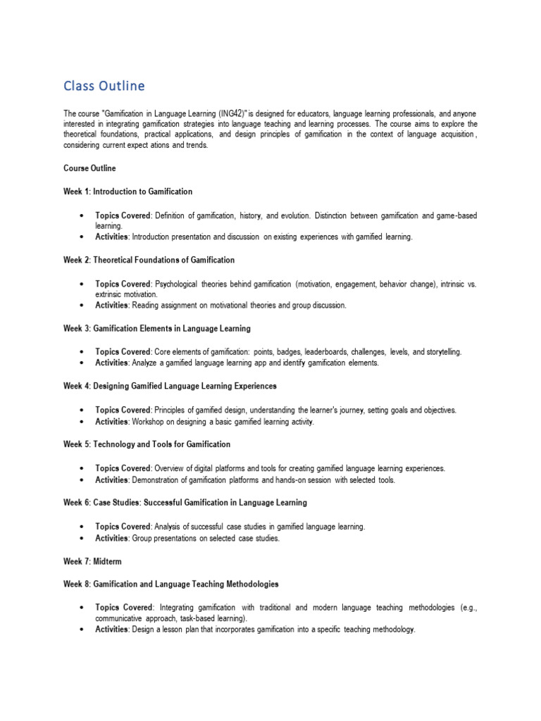 Class Teaching Material - Outline | PDF | Motivation | Motivational