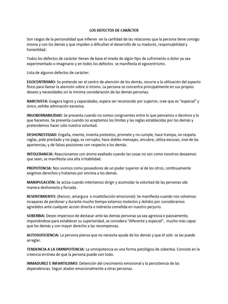Defectos de Caracter | PDF | Las emociones | Ira