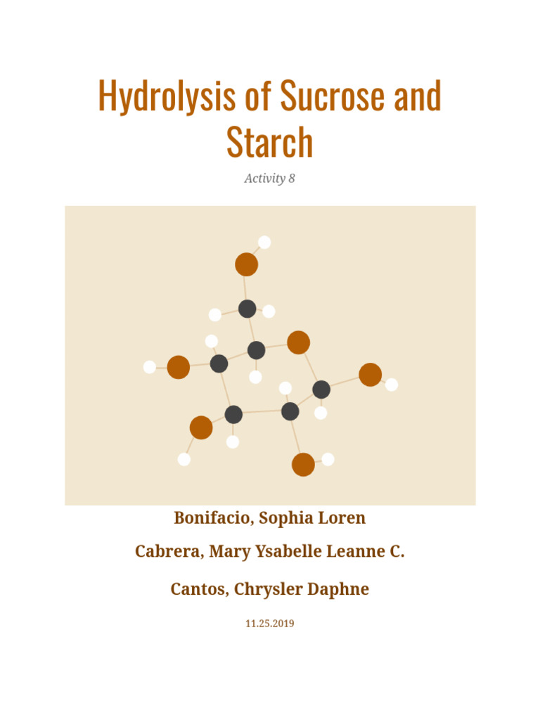 Hydrolysis of Sucrose and Starch Explained | PDF | Hydrolysis | Glucose