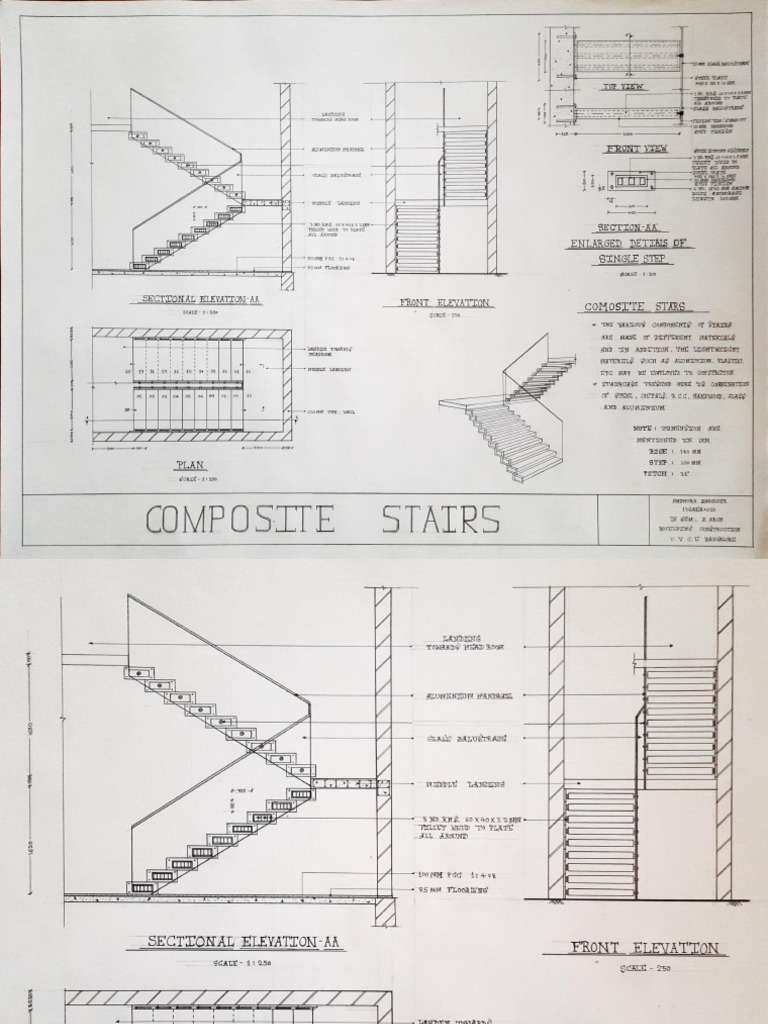 Composite stairs drafted sheets | PDF