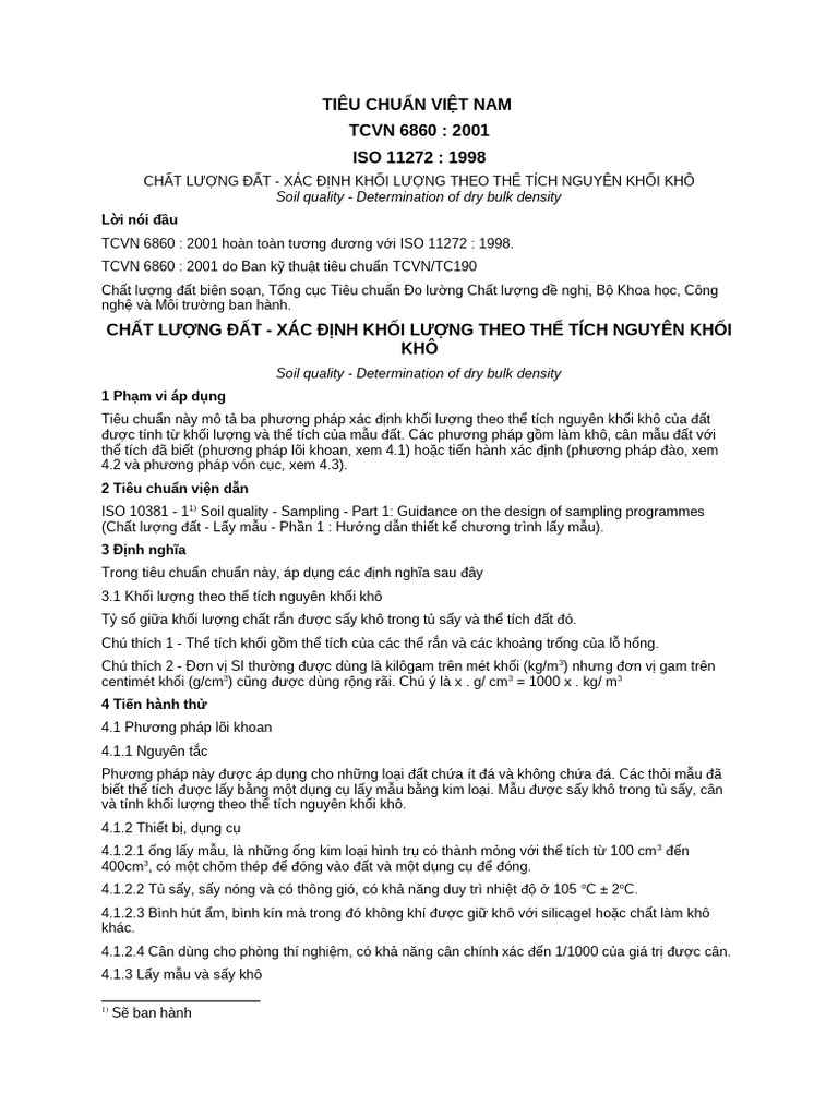 TCVN-6860-2001-ISO-11272-1998- CHẤT LƯỢNG ĐẤT - XÁC ĐỊNH KHỐI LƯỢNG ...