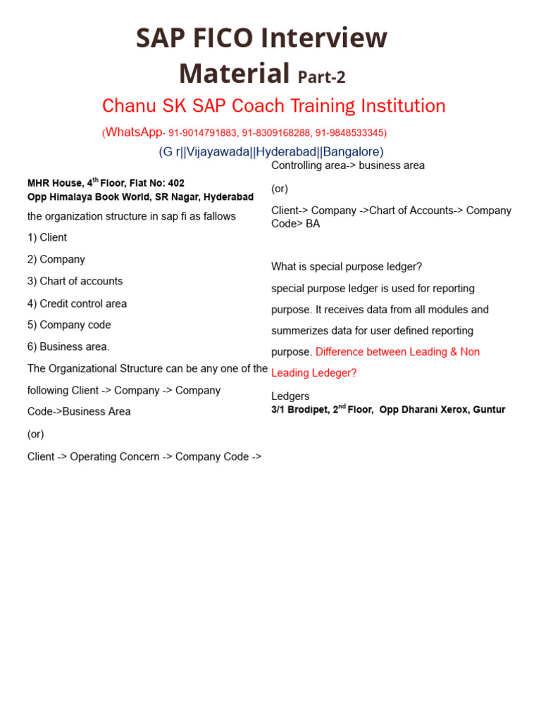 SAP FICO Interview Questions 1708450234 | PDF | Payments | Cash