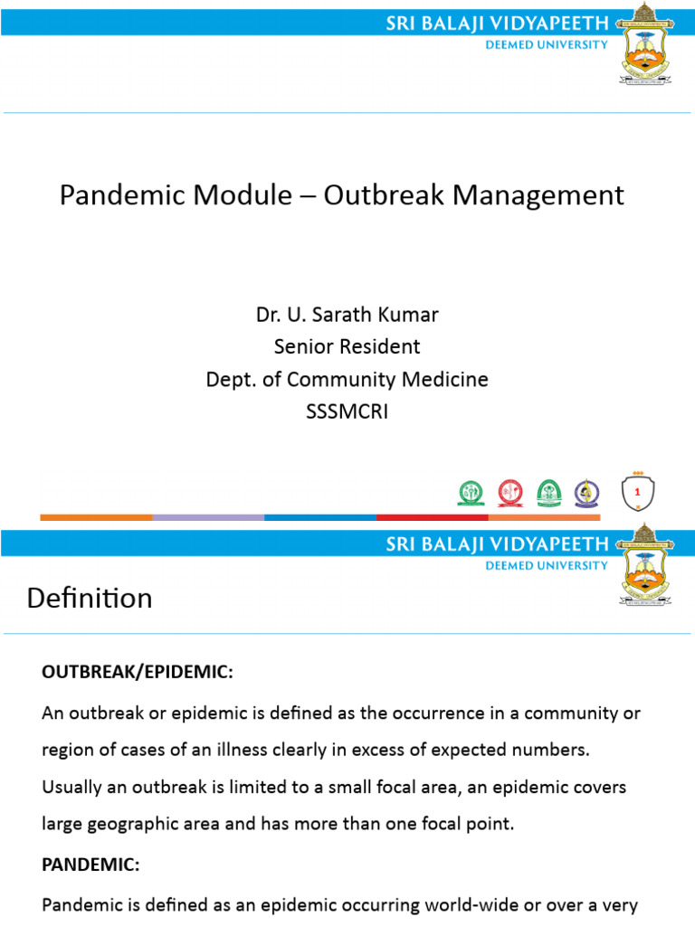 Pandemic Module - Outbreak Management | PDF | Infection | Epidemiology