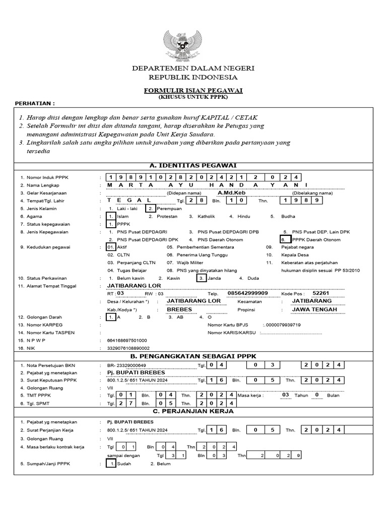 Marta Fip PPPK - 2024 | PDF