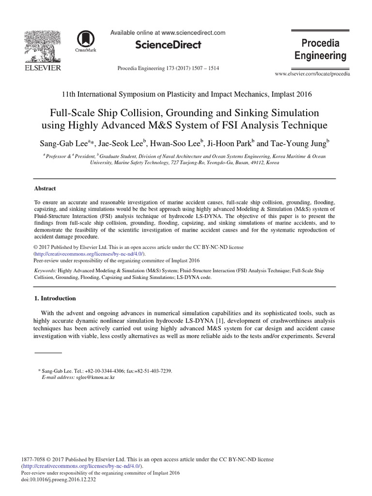 Full-Scale Ship Collision, Grounding and Sinking Simulation | Download ...
