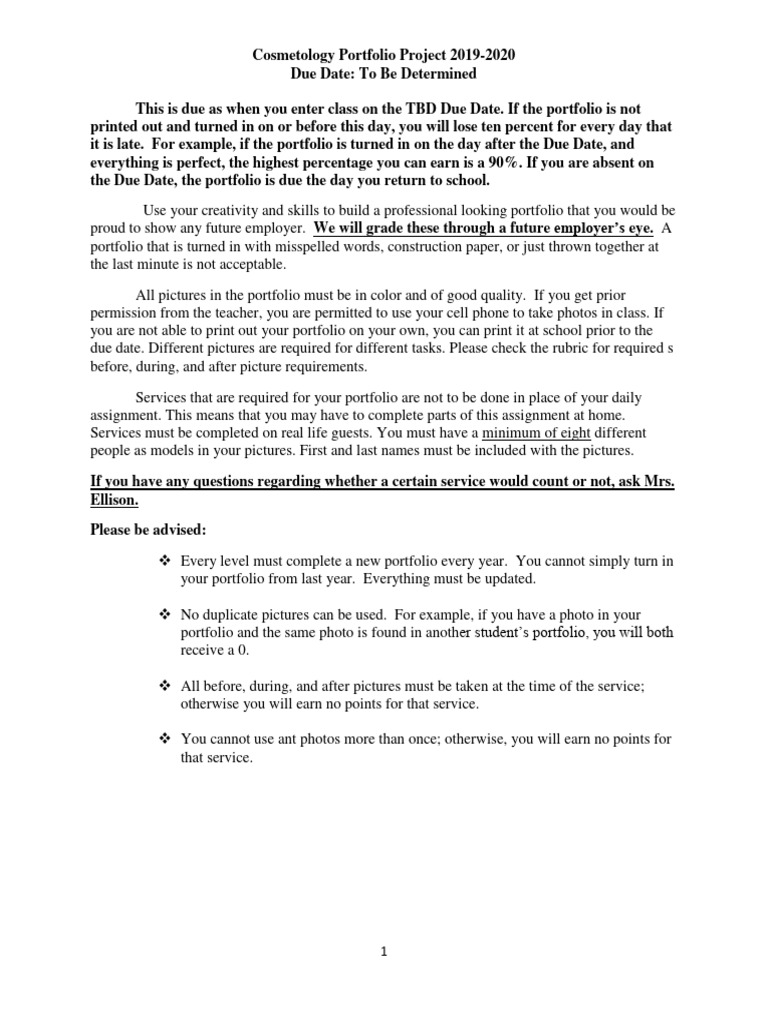 Cosmetology Portfolio Guidelines 2020 | PDF | Hairstyle