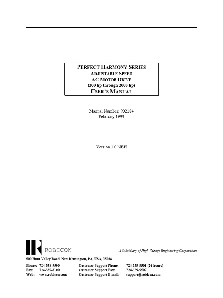 Robicon PH MV VFD Manual | PDF | Menu (Computing) | Electrical Engineering
