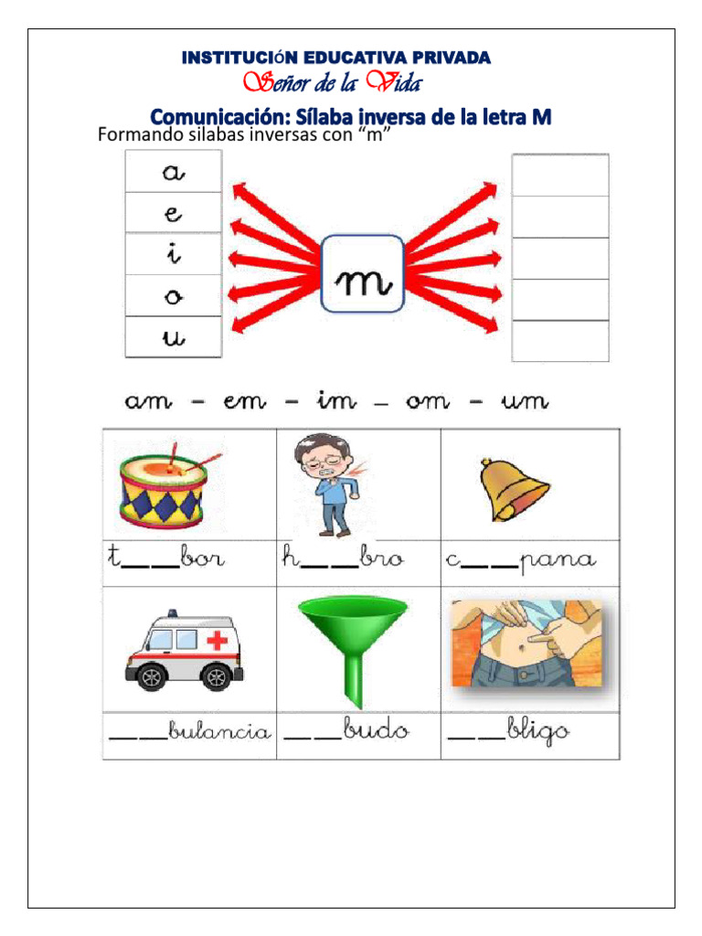 Silabas Inversas con "m" para Niños | PDF