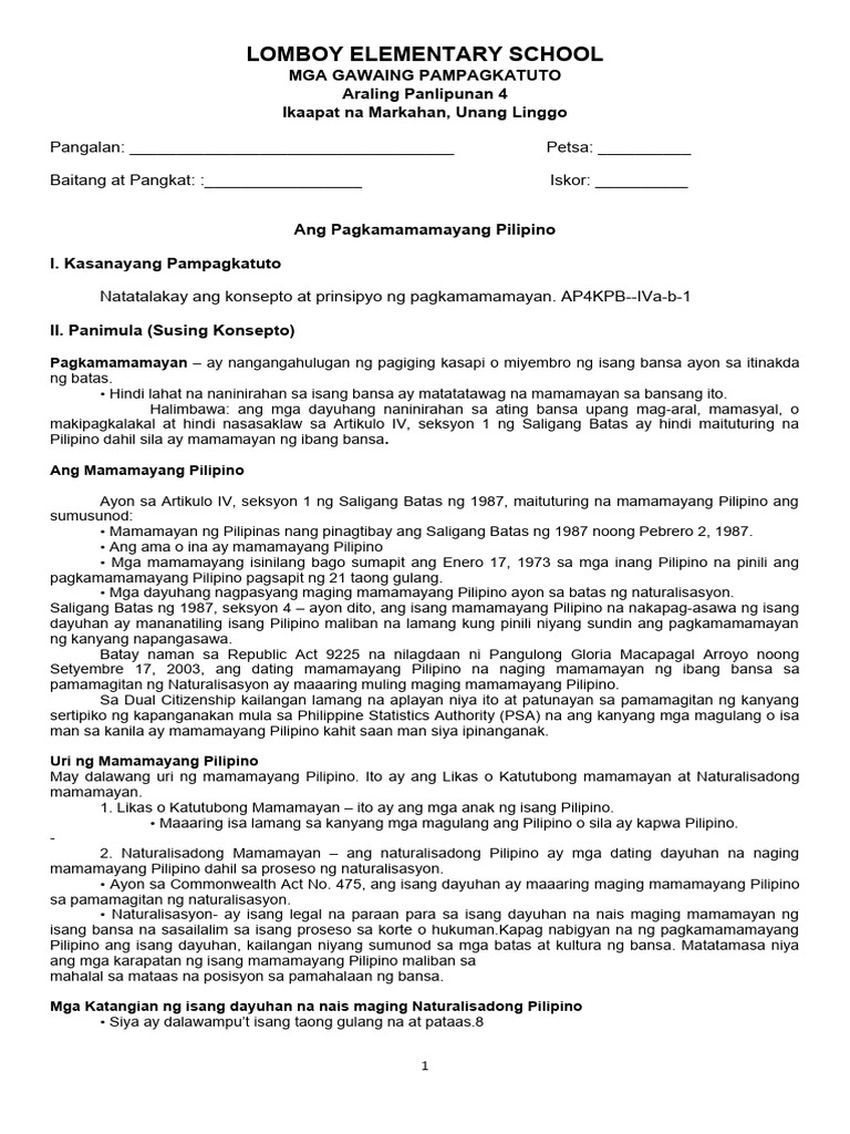 Las - Ap 4q-Week1 | PDF